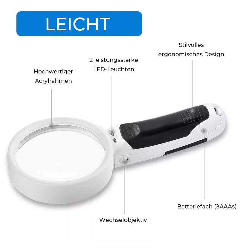 20X Optische Lupe mit LED-Licht – superie
